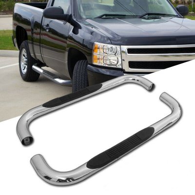 Chevy Silverado Regular Cab 1999-2018 Nerf Bars Stainless Steel ...